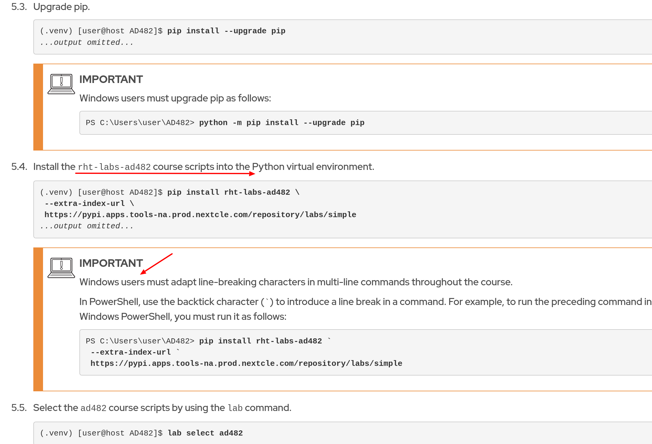 Python-based lab script - Red Hat Learning Community