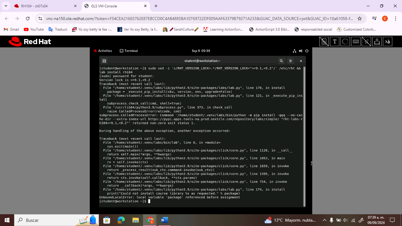 Solved: Trouble starting a guided exercise at RH104 - Red Hat Learning Community