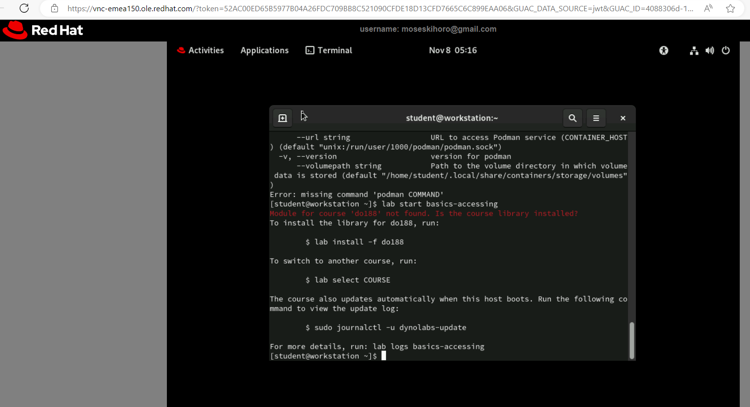 Solved: DO180 - Errors with lab exercises - Red Hat Learning Community
