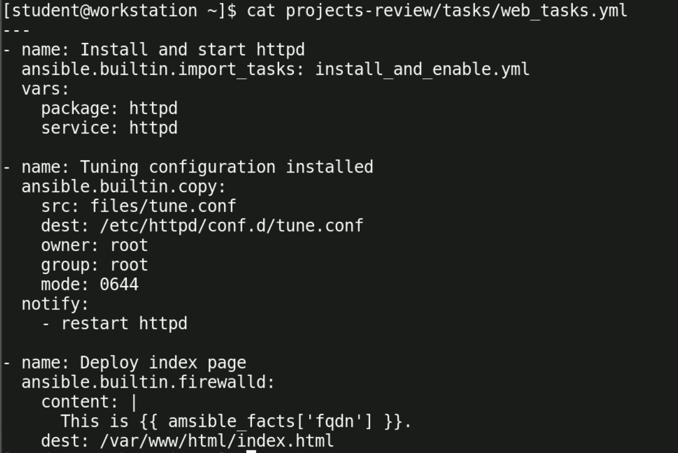 Solved: Ansible...RH294 Version 9 Chapter 6, Section 6.5 L... - Red Hat Learning Community