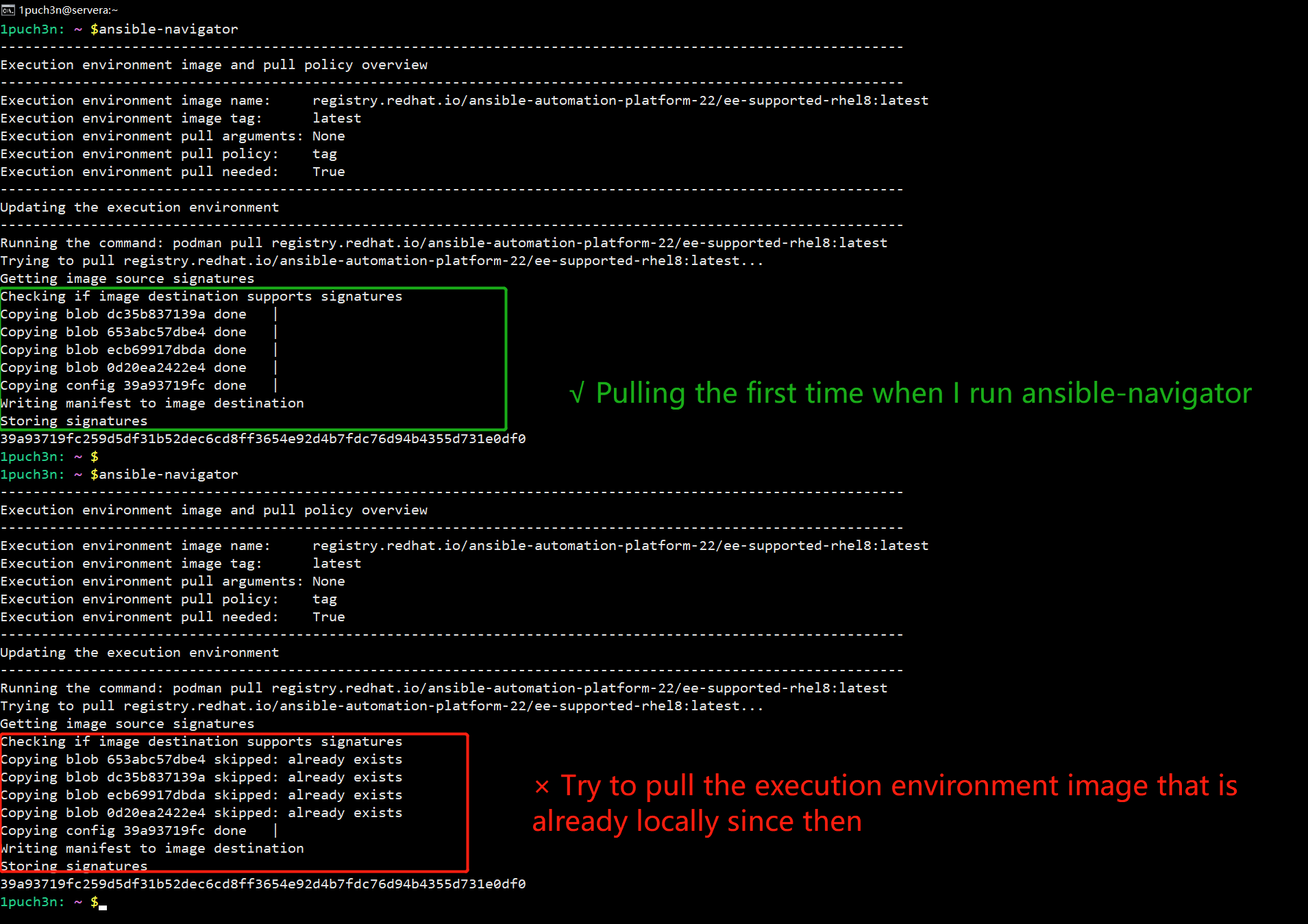 Solved: ansible-navigator command try to pull the executio... - Red Hat ...