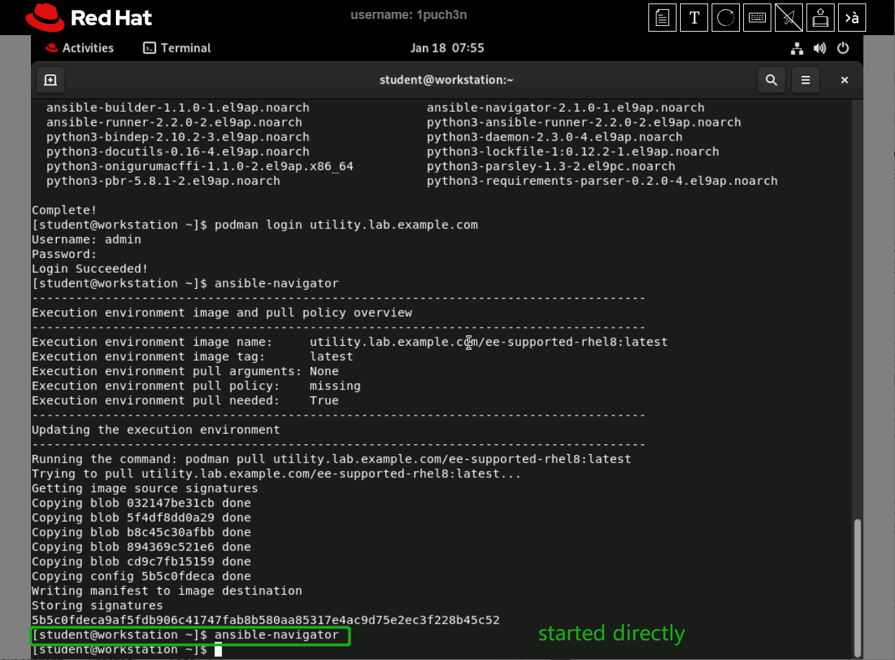 Solved: ansible-navigator command try to pull the executio... - Red Hat Learning Community