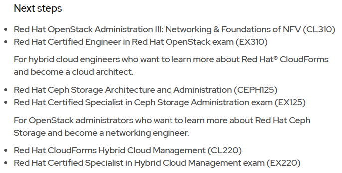Next version of OpenStack CL310 course? - Red Hat Learning Community