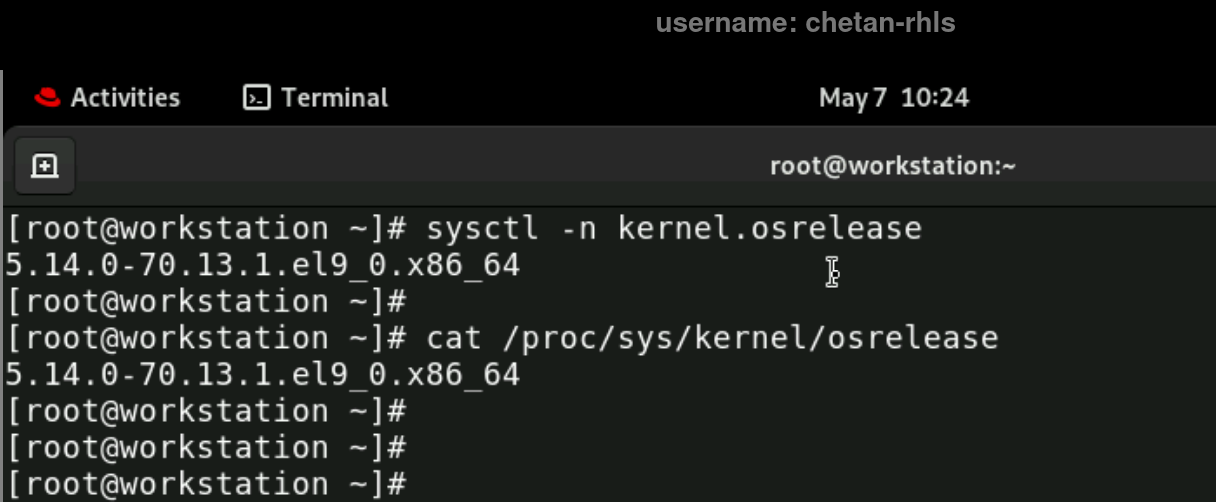 Kernel Version - Red Hat Learning Community
