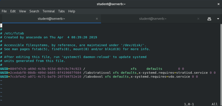 Solved: RHEL 8, RH134, Chapter 8, Section 5 lab - major is... - Red Hat ...