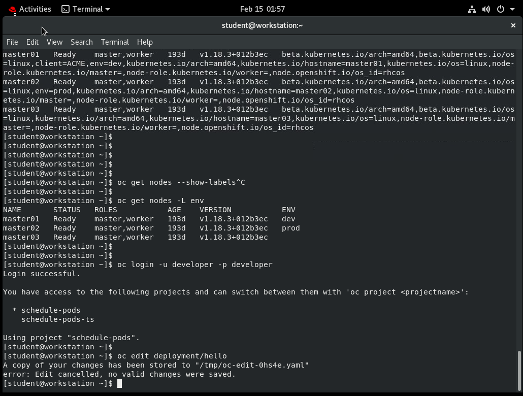 Solved: LAB 280 - Unable to save file through OC edit comm... - Red Hat Learning Community