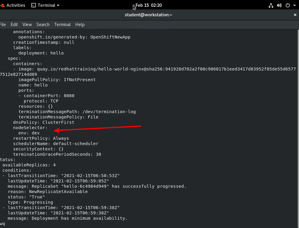 Solved: LAB 280 - Unable to save file through OC edit comm... - Red Hat Learning Community