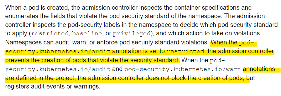 About pod security standards and warnings - Red Hat Learning Community