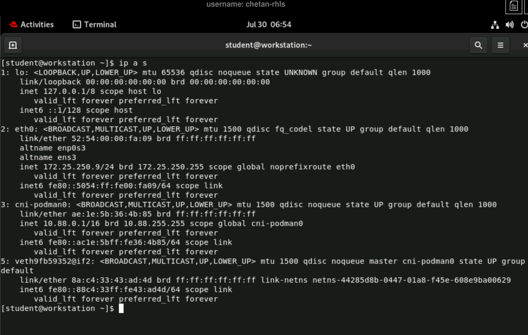 Solved: get all the ip address in Linux - Red Hat Learning Community