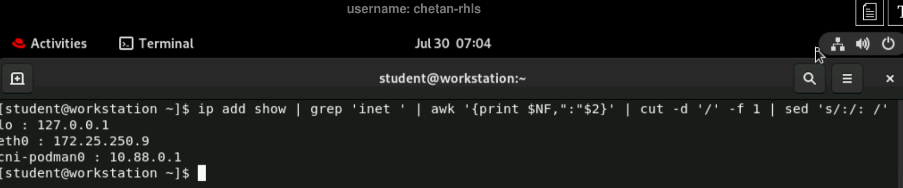 Solved: get all the ip address in Linux - Red Hat Learning Community