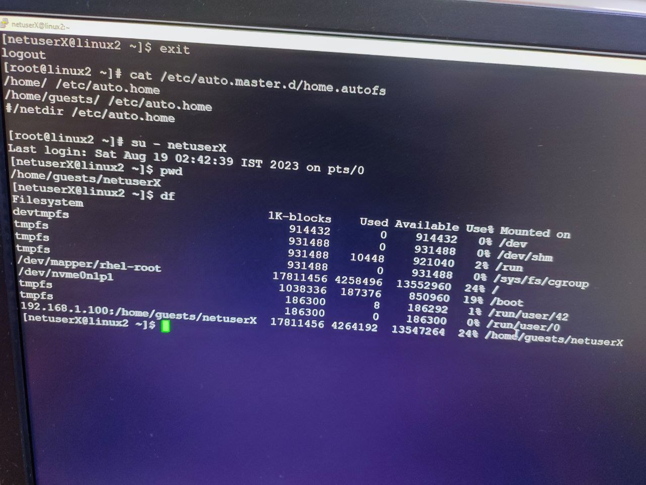 Solved: AutoFS Question - Red Hat Learning Community