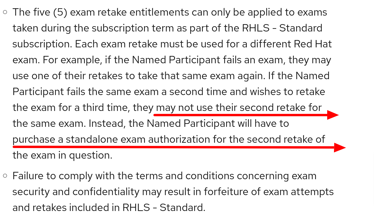 Solved: Failing an exam twice disables third entry with Re... - Red Hat Learning Community