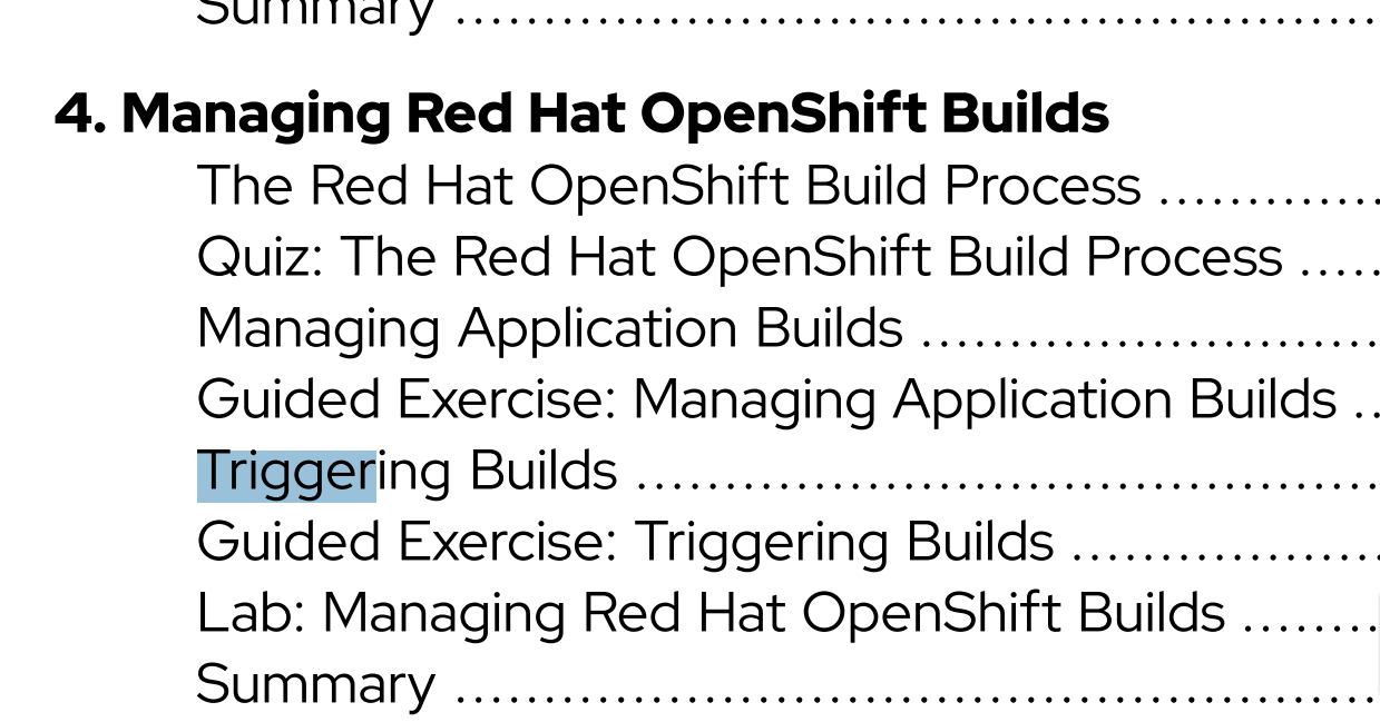 DO288 v4.12 - Course material vs Exam Objectives - Red Hat Learning ...