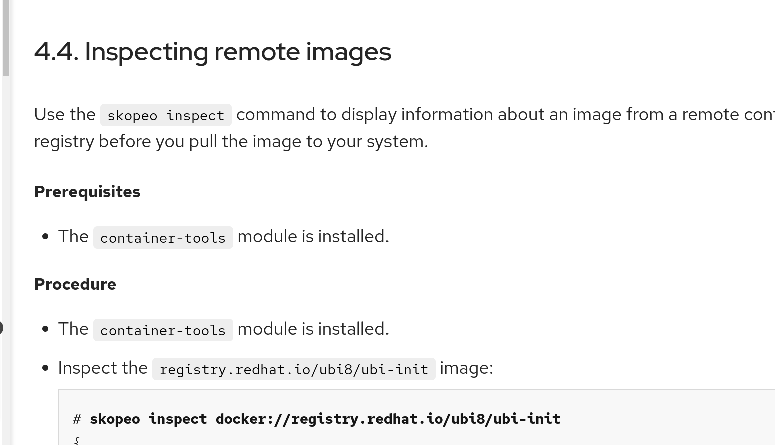 Solution for podman image inspect not working in f... - Red Hat ...