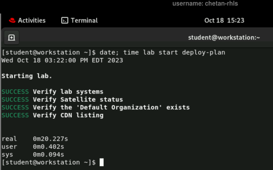 Deploy Plan Lab not starting correctly - Red Hat Learning Community