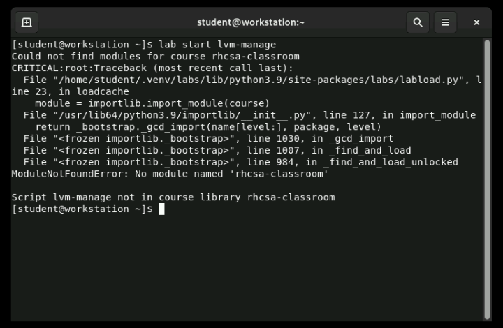 Solved: RH134 Lab Environment not starting properly - Red Hat Learning Community