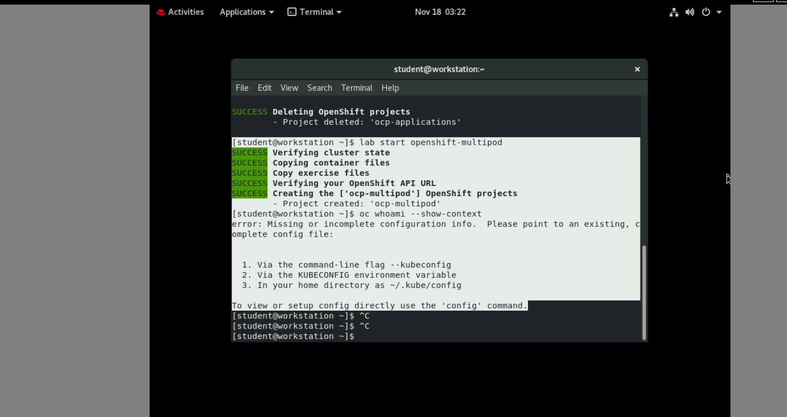 Solved: Chapter 8. Container Orchestration with OpenShift... - Red Hat Learning Community
