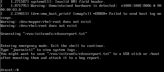 Solved Booting Issue Dracut Red Hat Learning Community 