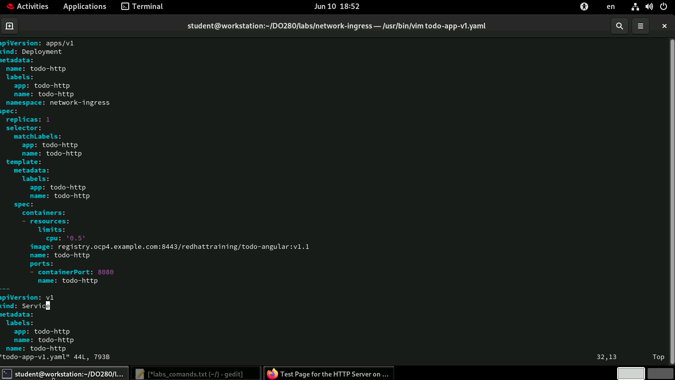 DO280 - Lab chapter 4 - Guided Exercise: Protect E... - Red Hat Learning Community