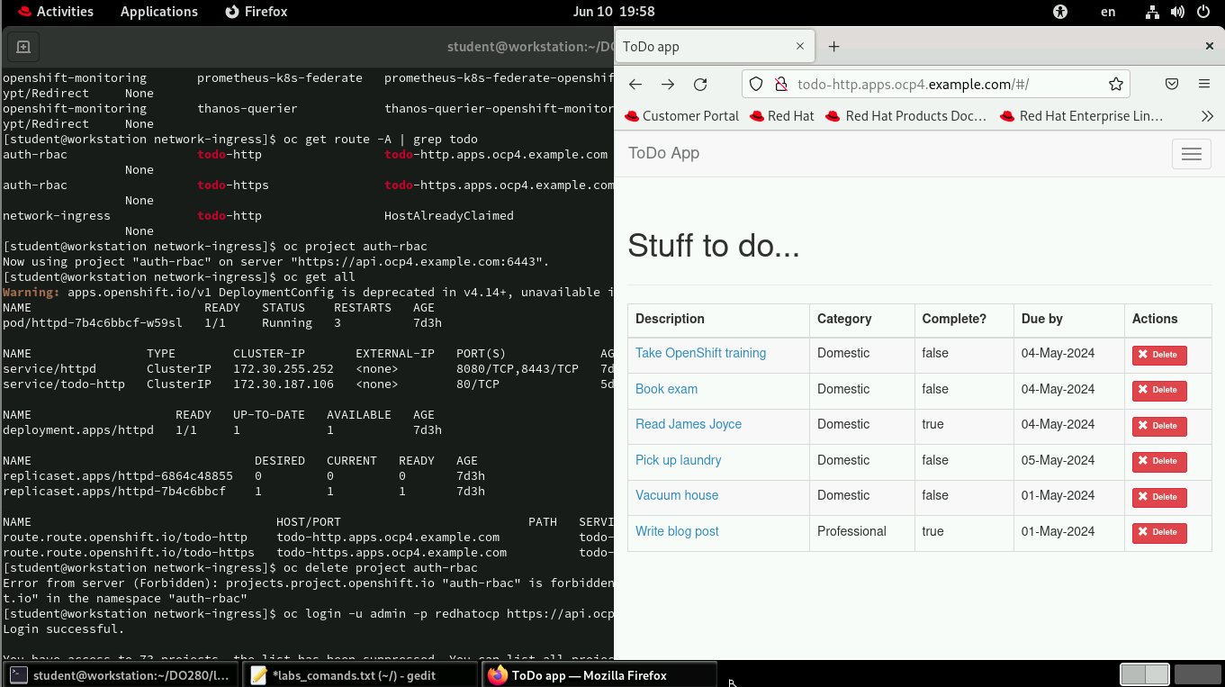 DO280 - Lab chapter 4 - Guided Exercise: Protect E... - Red Hat ...