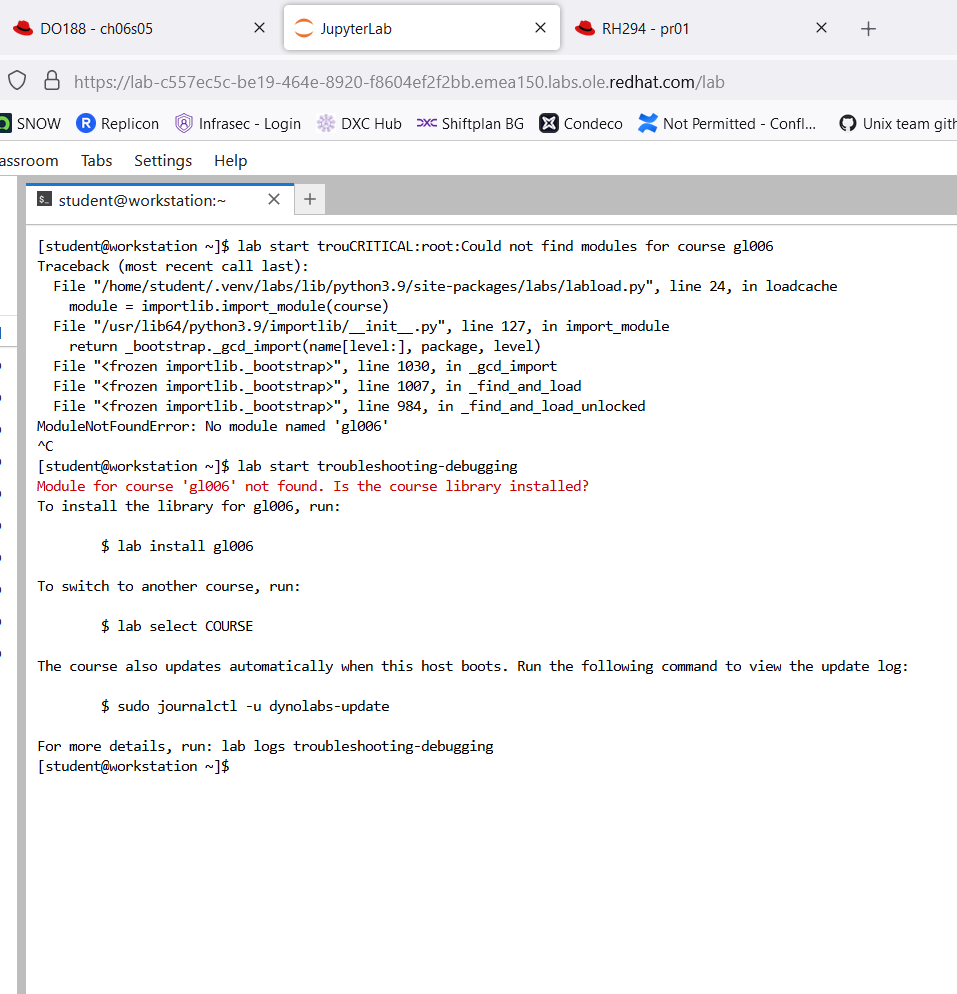 Solved: Labs don't work - Red Hat Learning Community