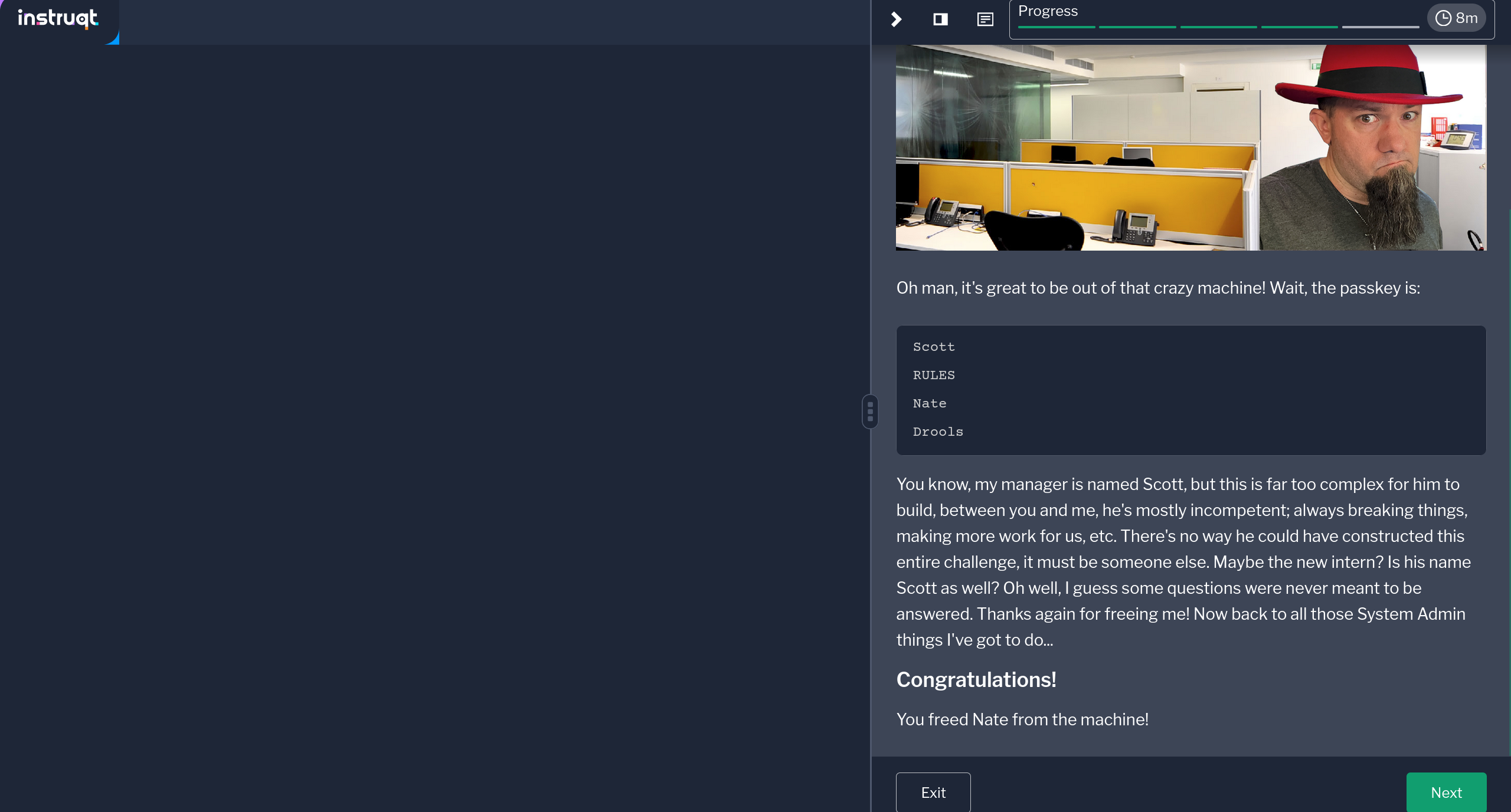 Free Nate from the machine using your Linux skills... - Page 2 - Red Hat Learning Community