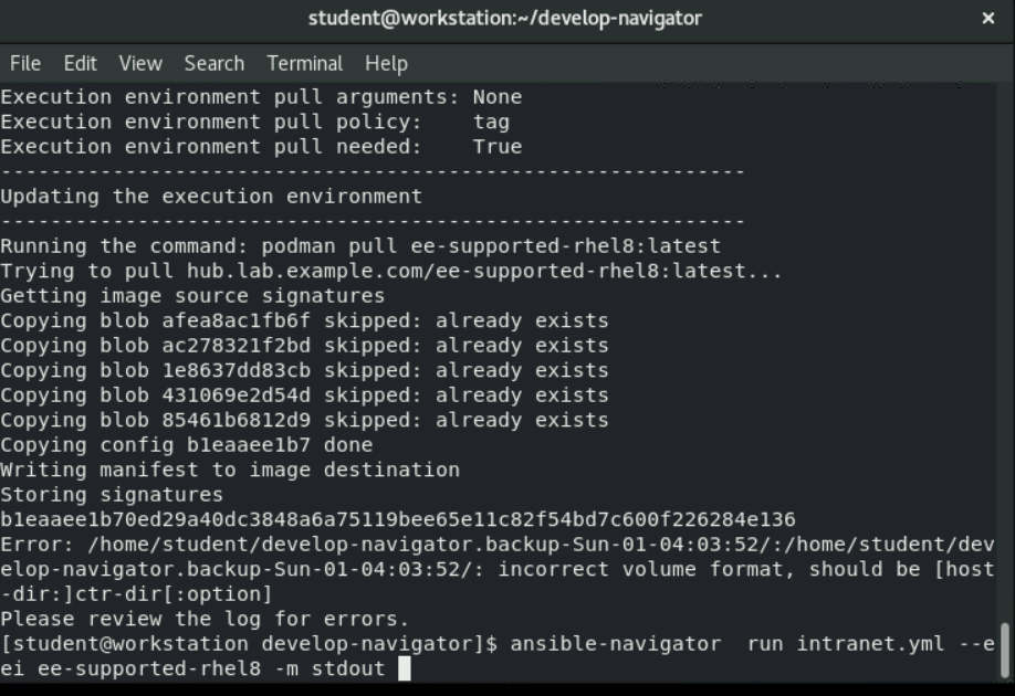 First lab : Guided exercise develop-navigator i... - Red Hat Learning Community