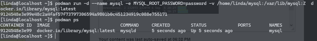 Solved: Podman volume mount /var/lib/mysql problem. - Red Hat Learning Community